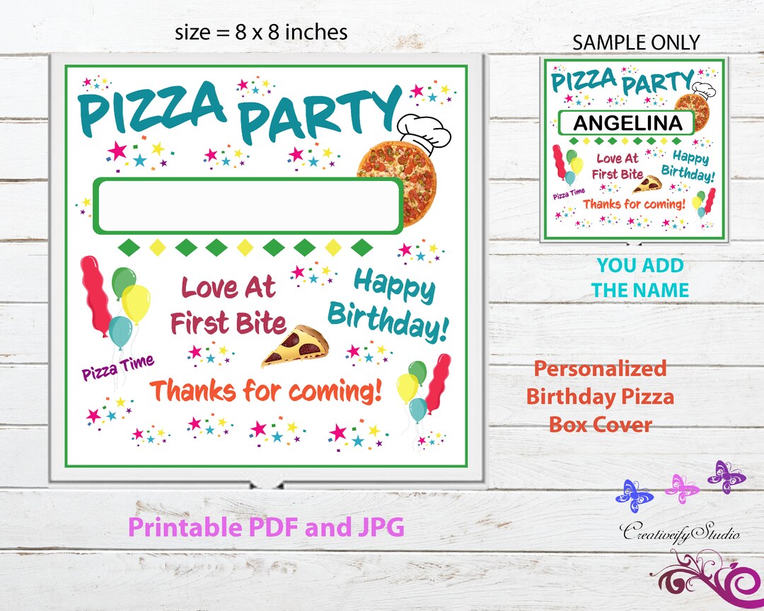 Pizza Box Printable Label for Kids Birthday Party Italian - Etsy Canada