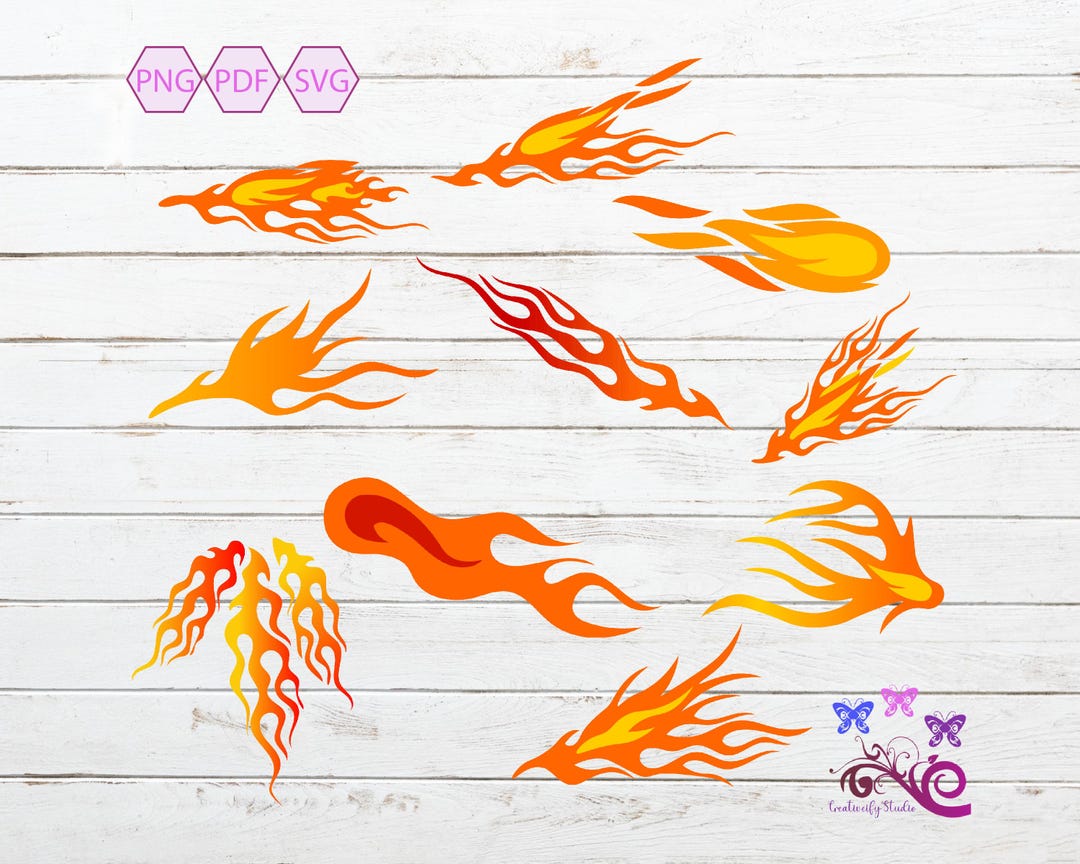 Fire SVG, Fire Bundle, Fire Flame, Flame Clipart, Campfire SVG, Fire ...