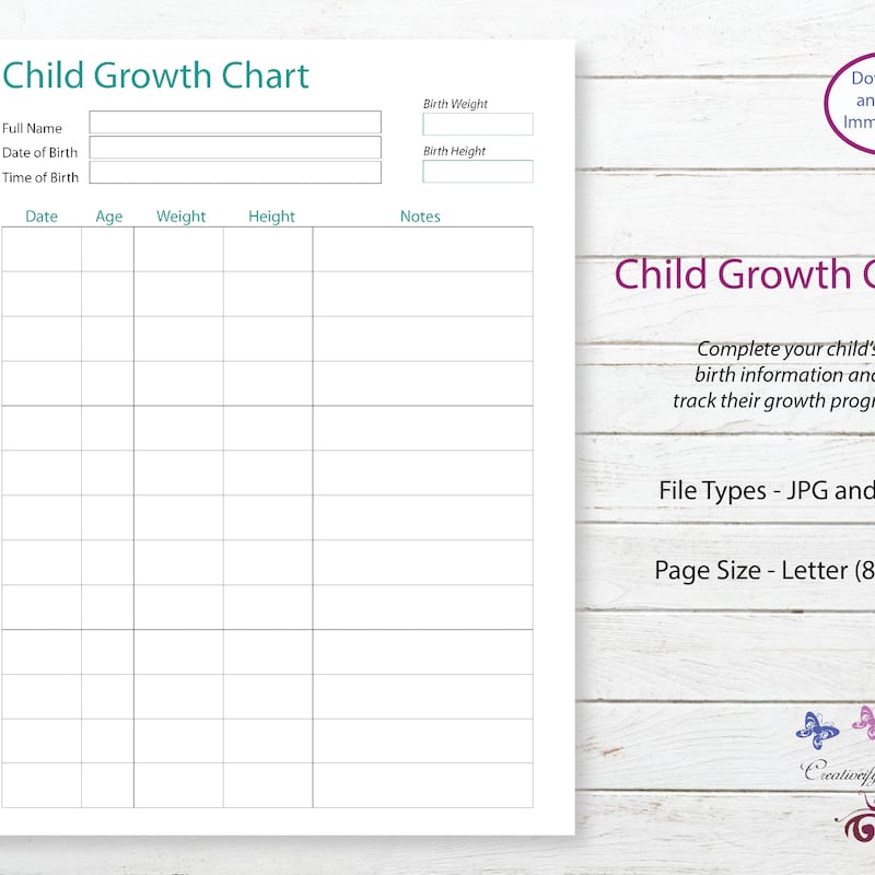 Child Growth Chart - Etsy
