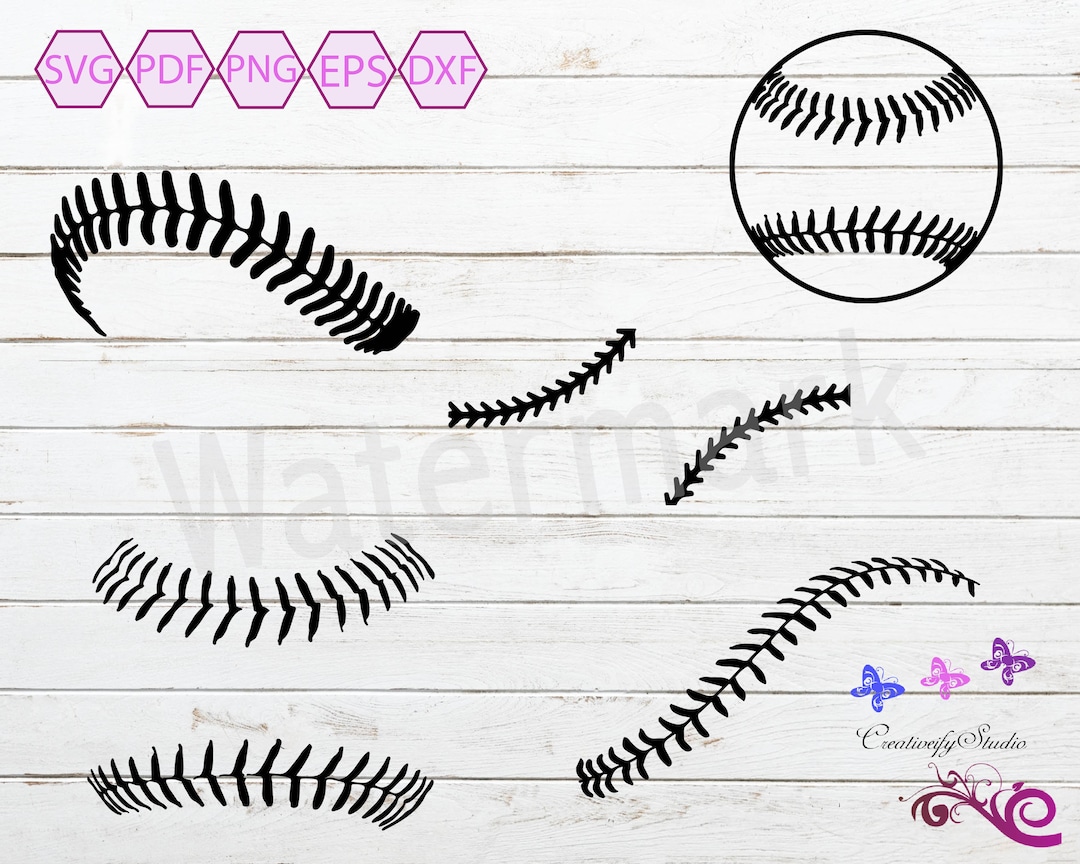 Baseball Stitches SVG, Baseball Laces, Baseball Vector, Baseball ...