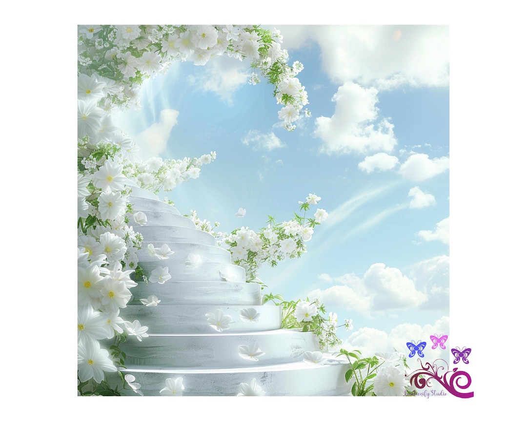 In Loving Memory Memorial Background PNG, Stairway to Heaven, White and ...