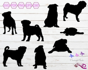 Pug SVG PNG EPS Jpg Digital Download - Etsy