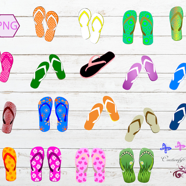 Flip Flops Clip Art - Etsy
