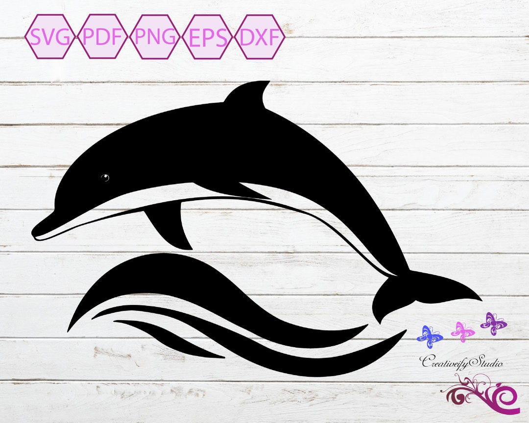 Dolphin SVG Silhouette, Dolphin Vector, Dolphin Clipart, Dolphin ...