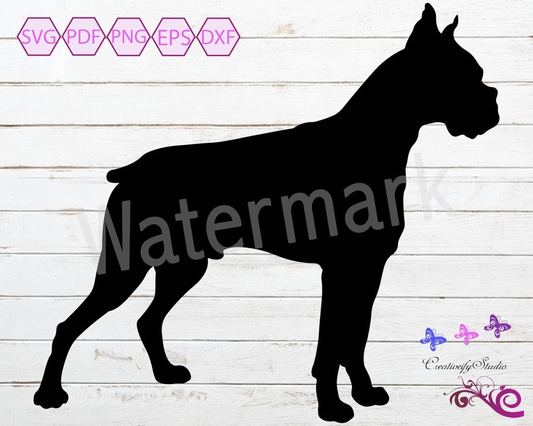 Boxer Dog SVG, Dog Mama, Boxer Silhouette, Boxer Clipart, Dog Lover ...