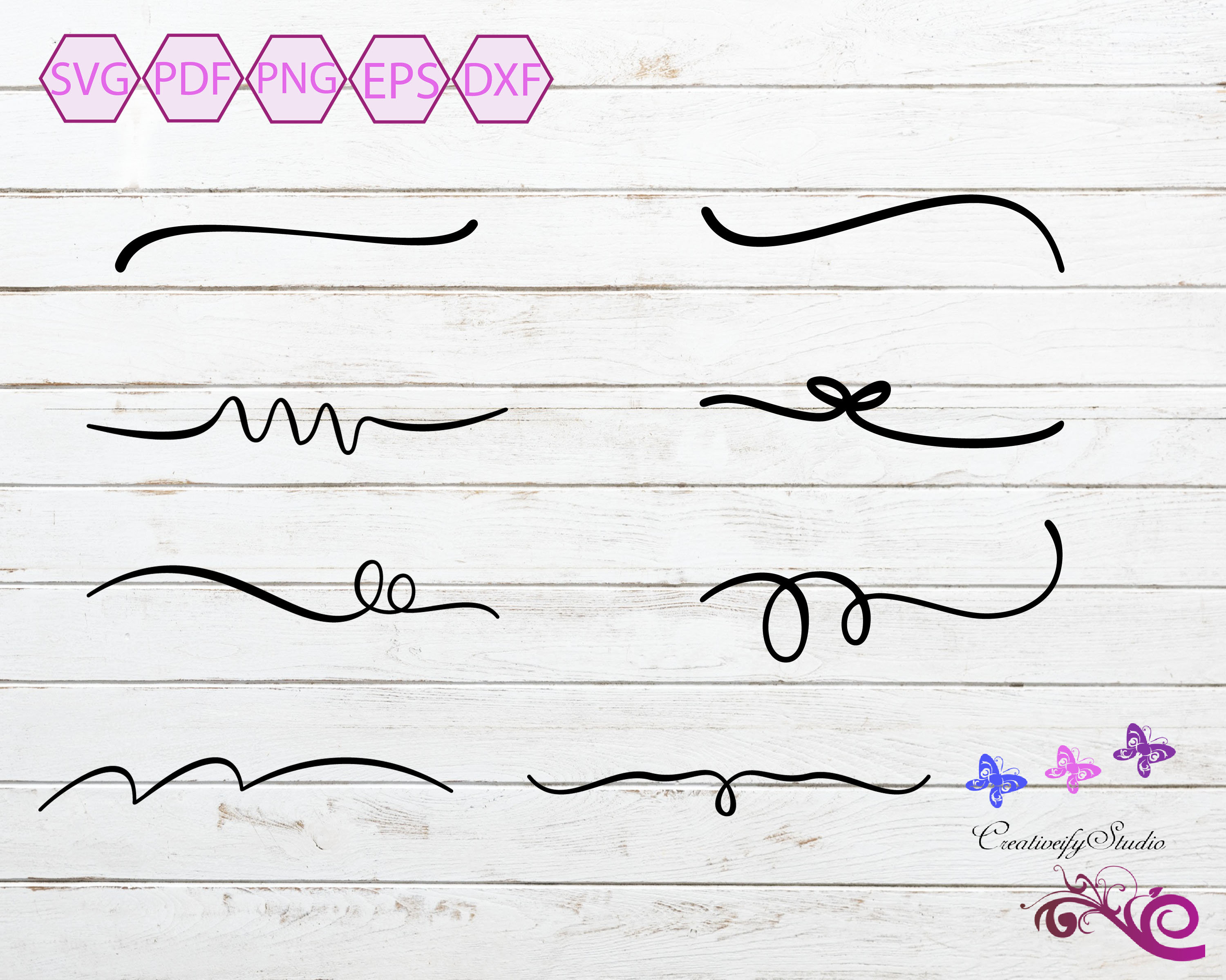 Text Tails SVG Divider Lines SVG Curved Lines Decorative - Etsy UK