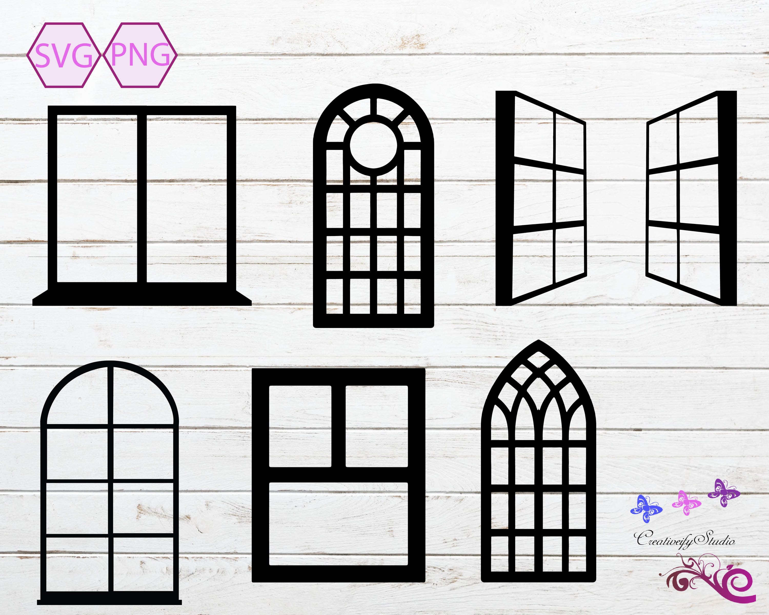 Windows SVG Window Frames Cuttable Design Window Vector - Etsy Singapore