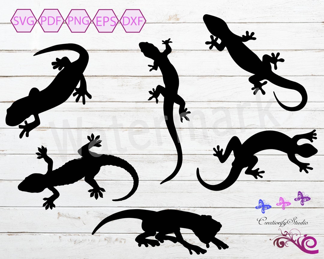Gecko SVG Clipart, Gecko Silhouette, Gecko Decal, Gecko Vector Image ...