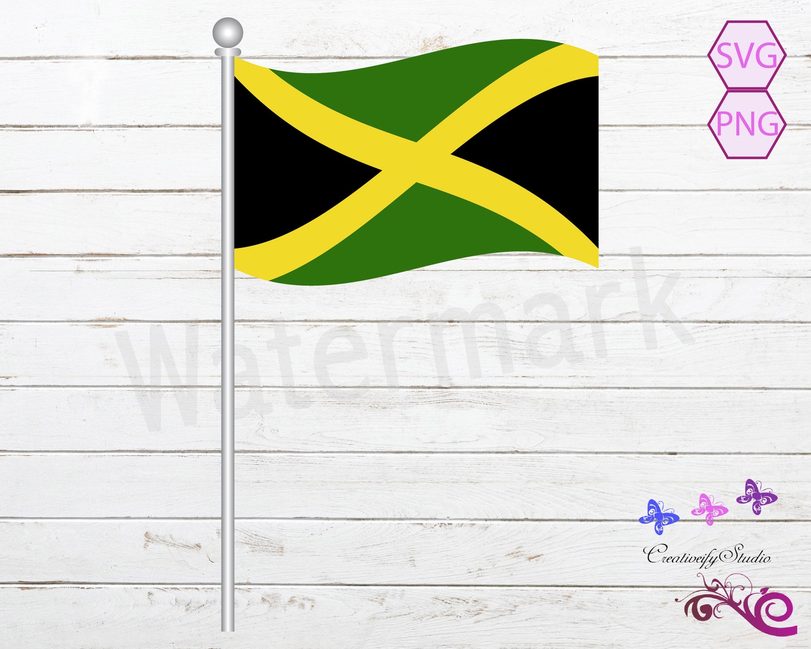 Flag of Jamaica SVG, Flag Vector, Jamaica Flag, Flag Image, Flag Window ...