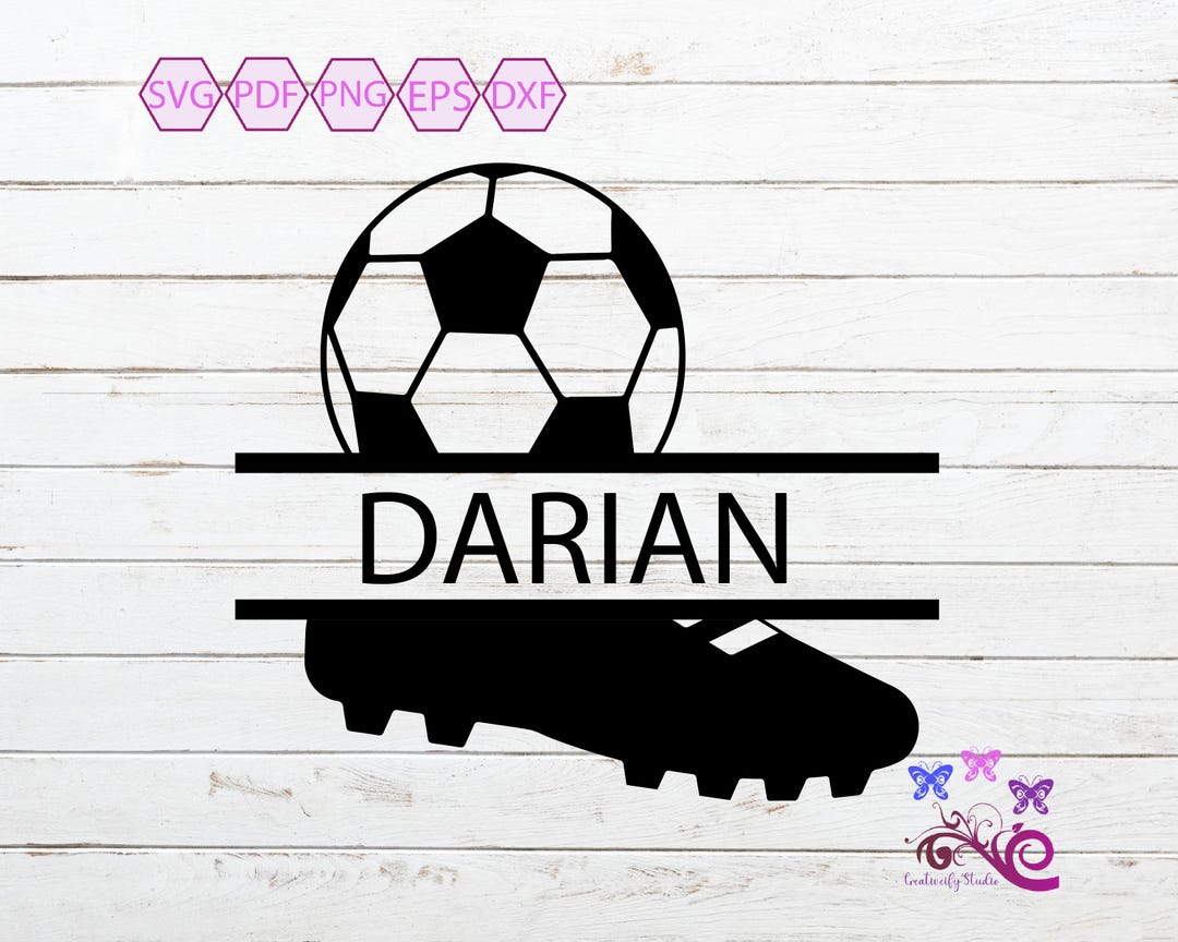 Soccer Split Monogram SVG, Touch Down, Soccer Ball, Play Soccer, Shoes ...