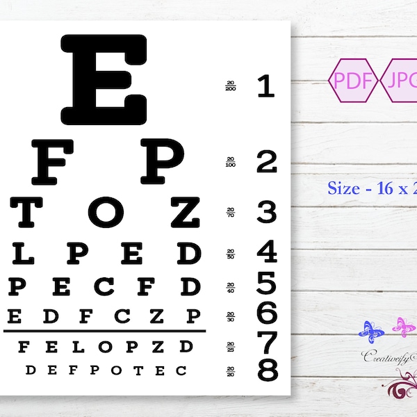 Snellen Chart - Etsy
