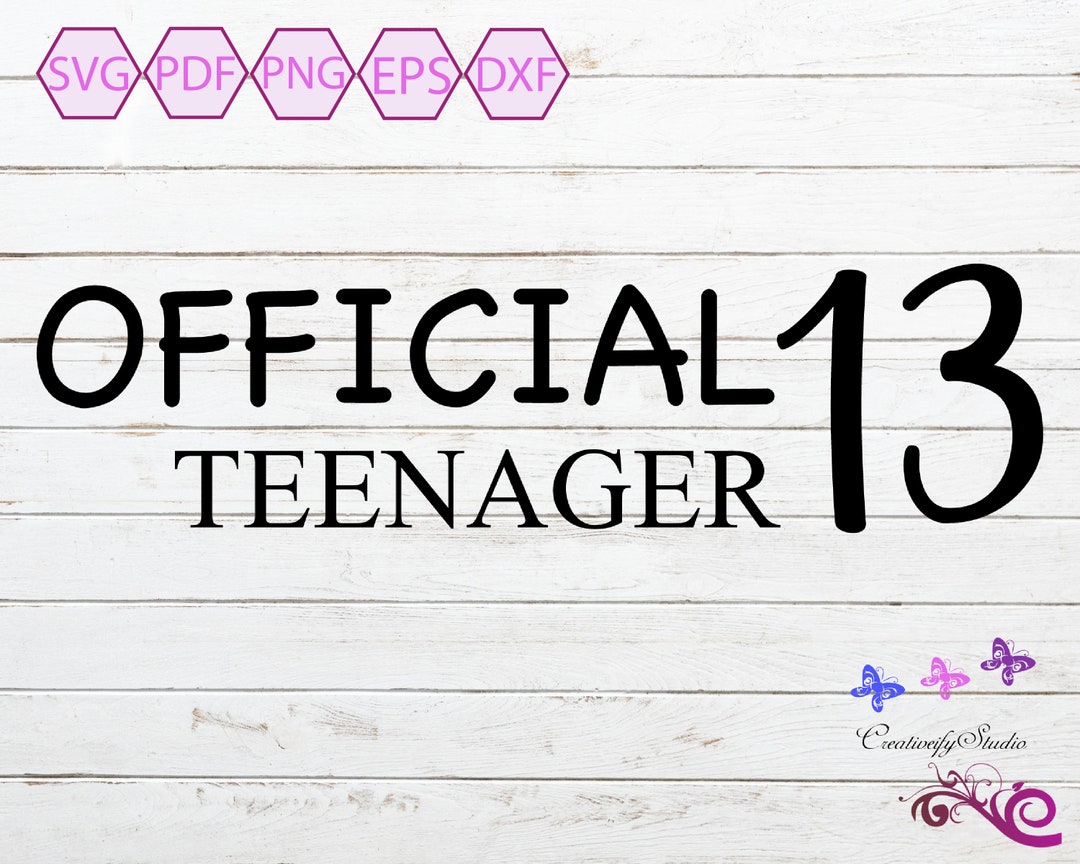 Teenager SVG, Finally 13, Officially Teenager, 13th Birthday, Hello 13 ...