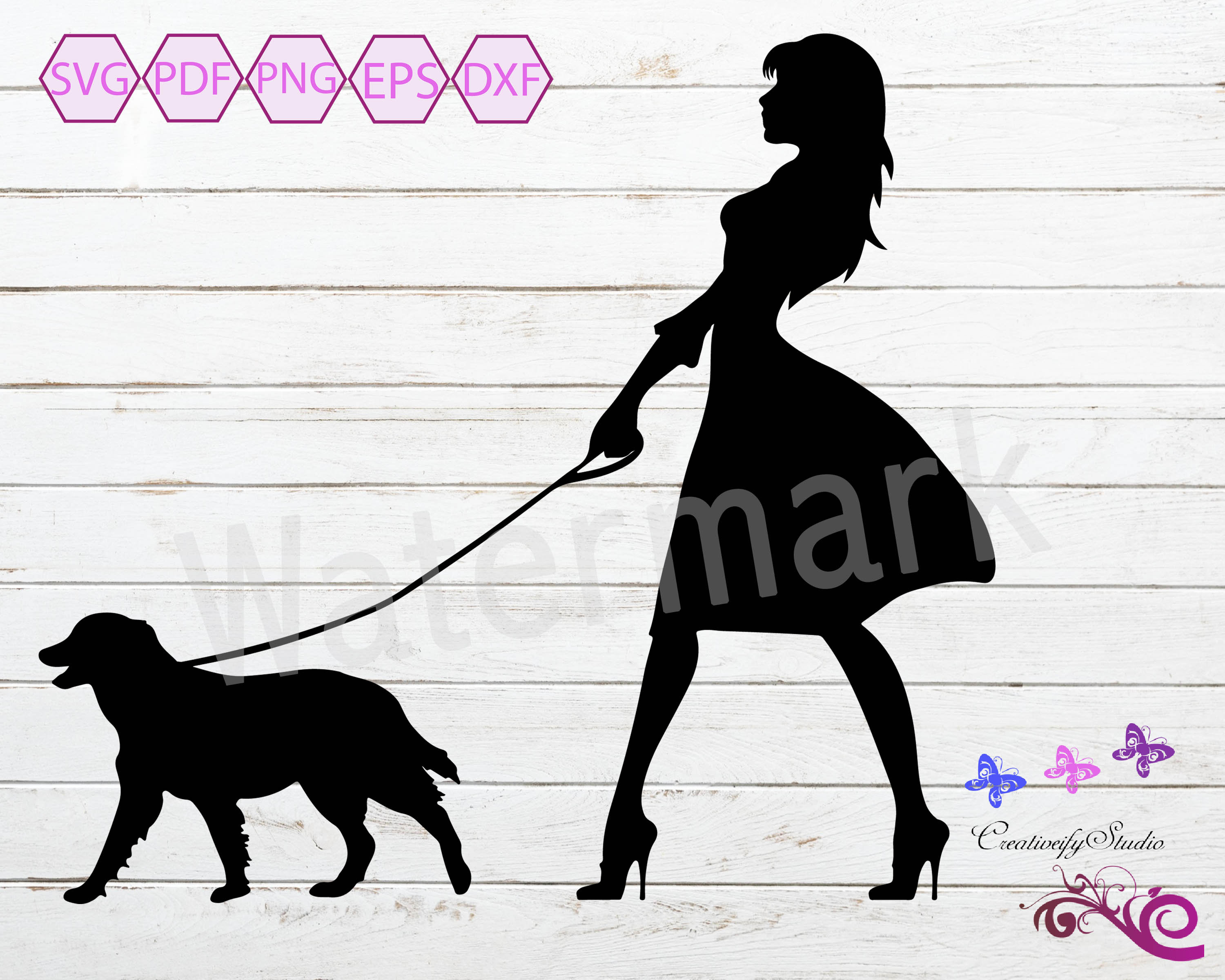 Dog Walker SVG Woman Walking Dog Canine SVG Dog Lover Dog | Etsy Canada