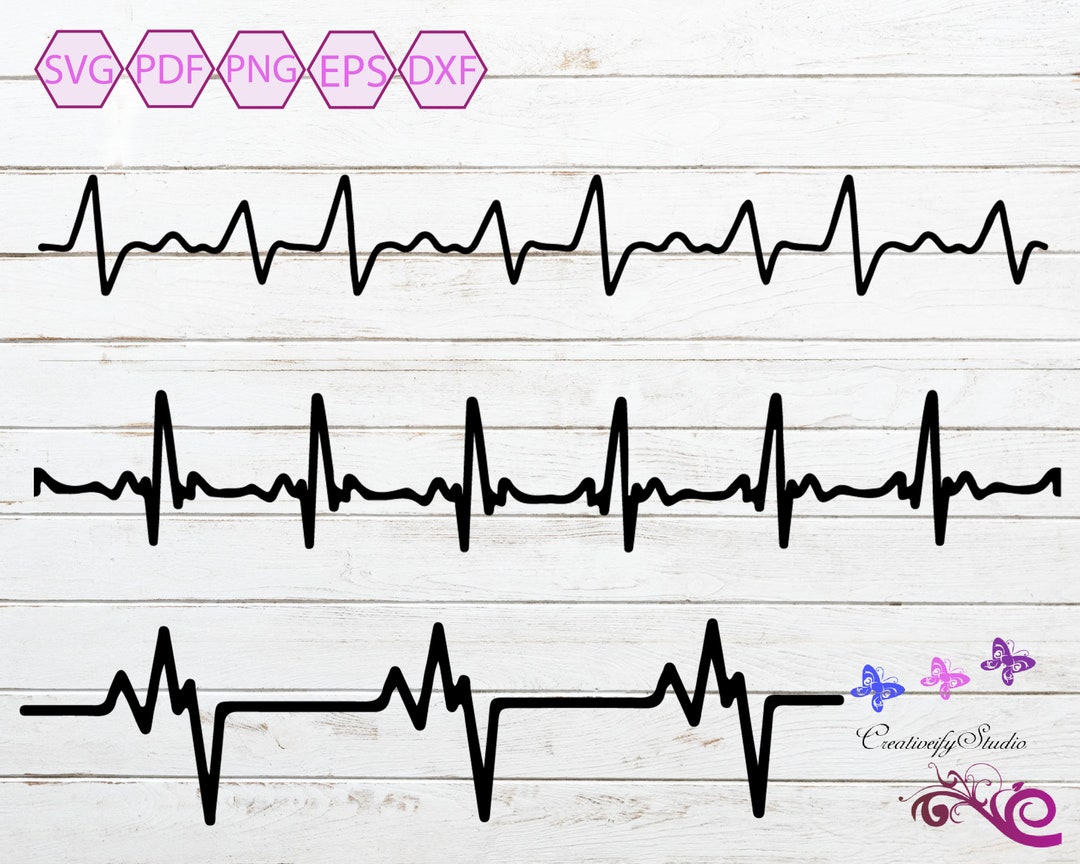 Heartbeat Line SVG, Heartbeat Clipart, Lifeline SVG, EKG Line, Heart ...
