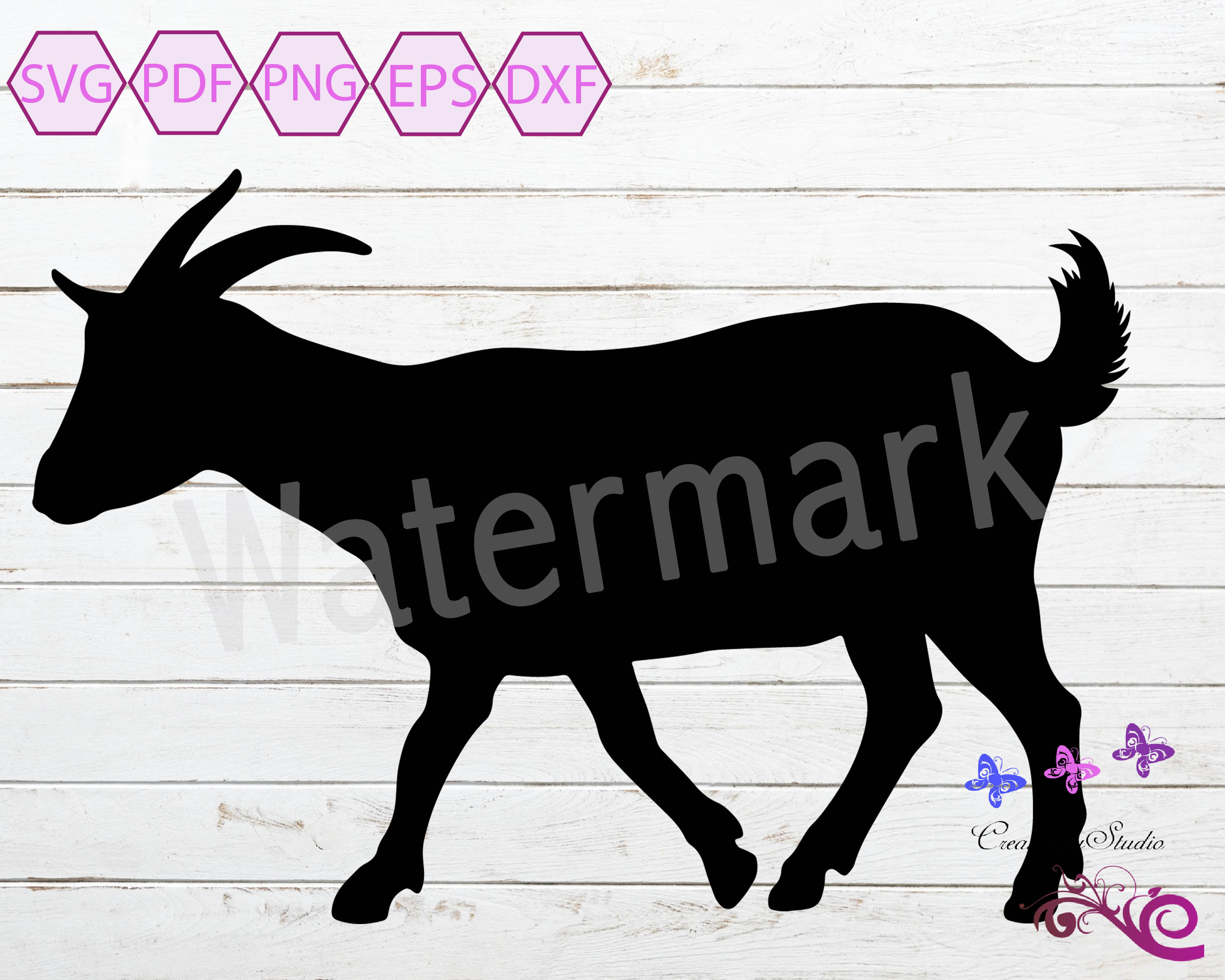 Goat SVG Billy Goat Vector Cutting File Goat Silhouette - Etsy