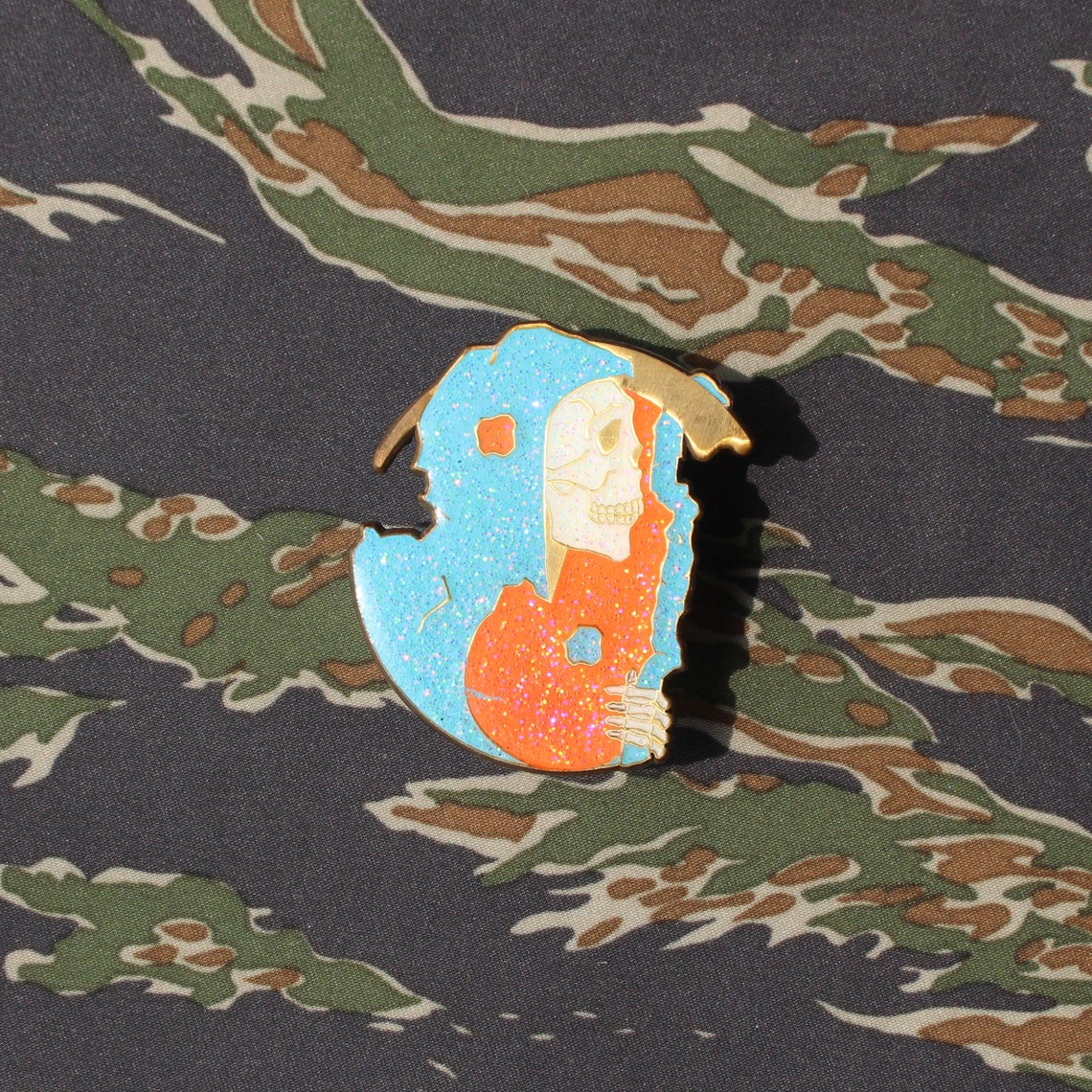 Yin Yang Grim Reaper Skull Enamel Pin - Etsy