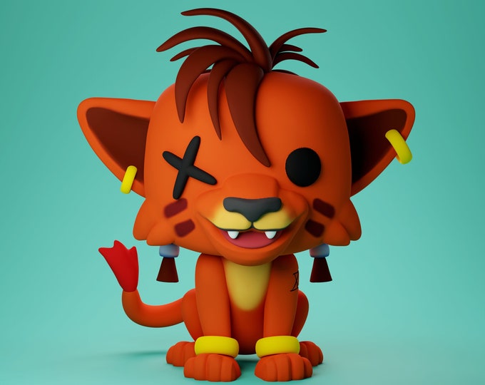 Red XIII Figure Funko Pop Style 3D Printed Model, Unpainted Collectible ...