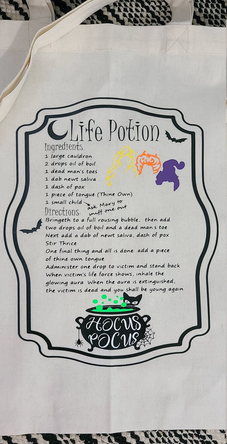Hocus Pocus Life Potion Spell Recipe Printable Pdf Download Now Etsy