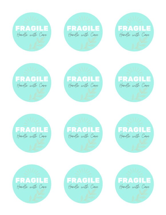 Fragile Handle With Care Boho Bohemian Sticker Label for Packages Small ...