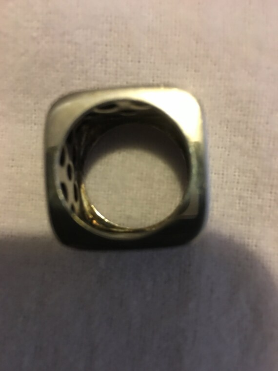 Vintage silver square statement - Gem