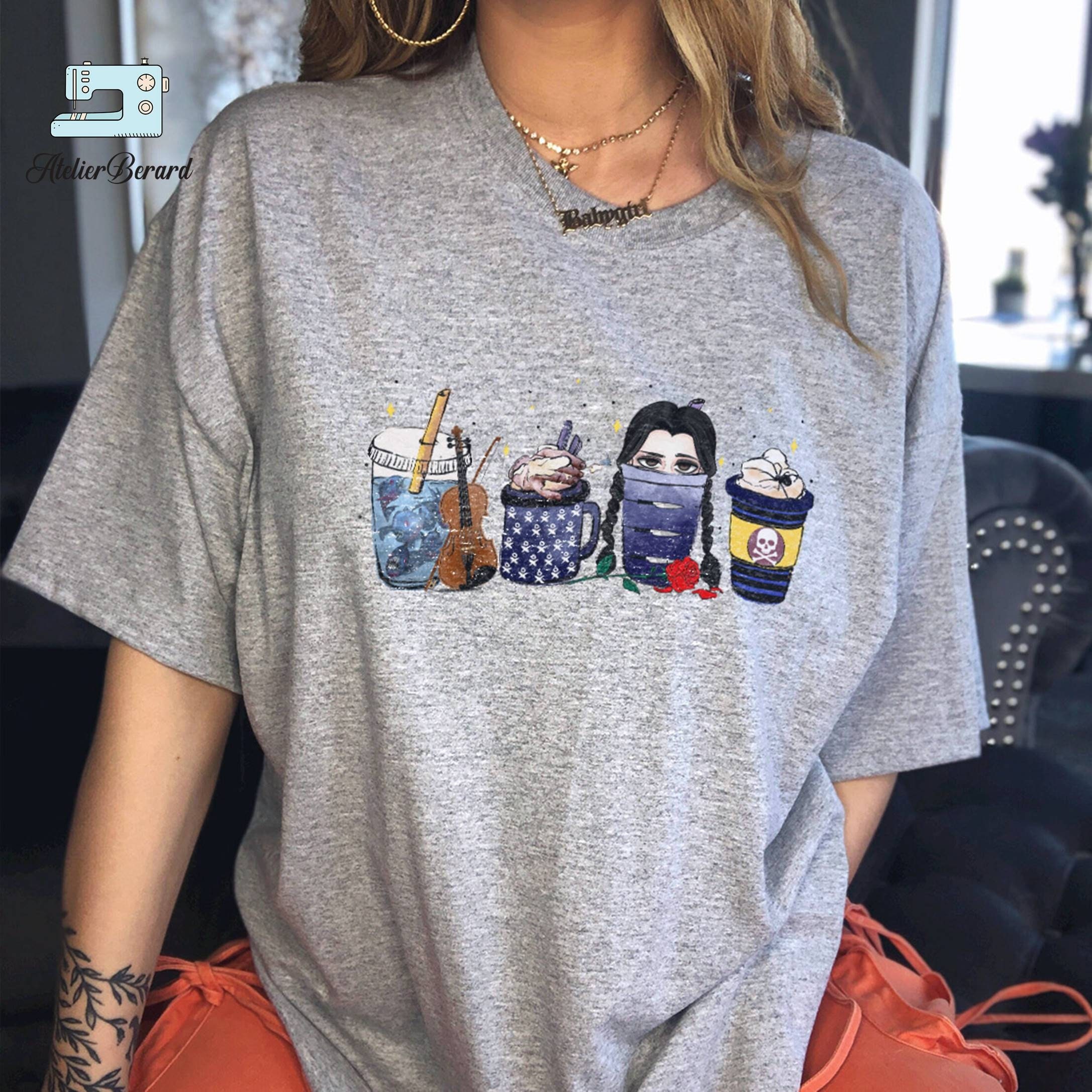 Wednesday Addams Tshirt, Wednesday Adams Coffee Latte Lover Gift, Jenna ...