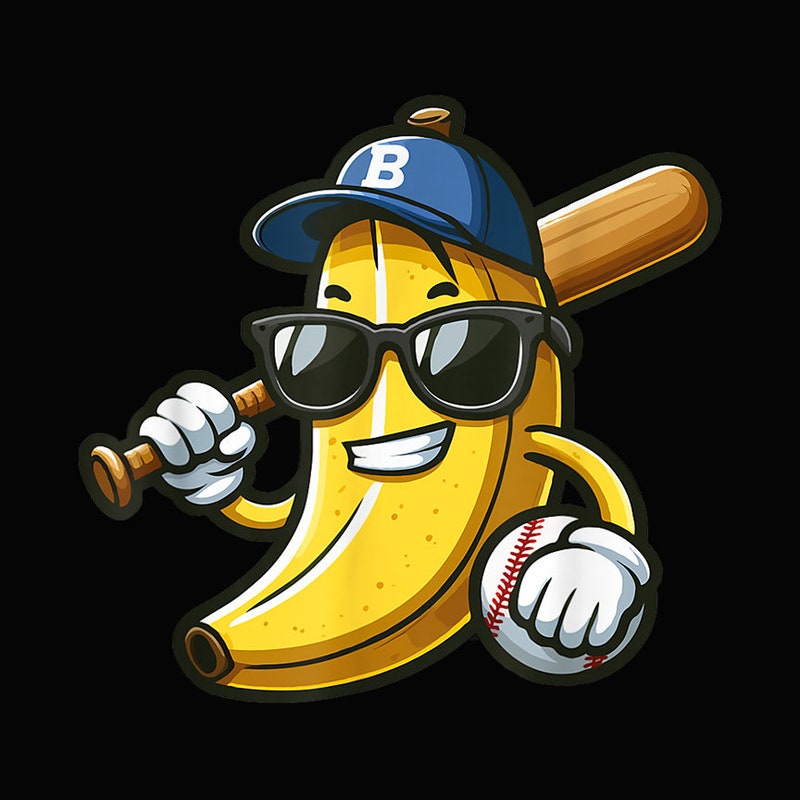 Banana Baseball Svg - Etsy