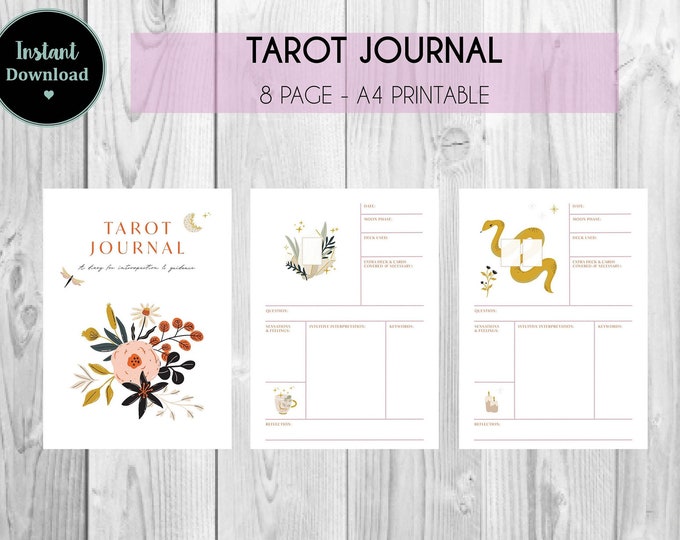 Tarot Journal Printable Tarot Bundle Digital Download Tarot Diary - Etsy