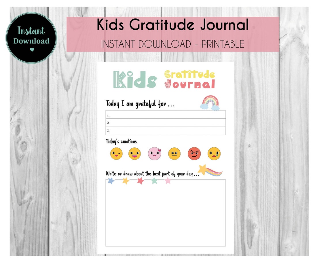 Kids Gratitude Journal - Mindset Journal | Printable Journalling for ...