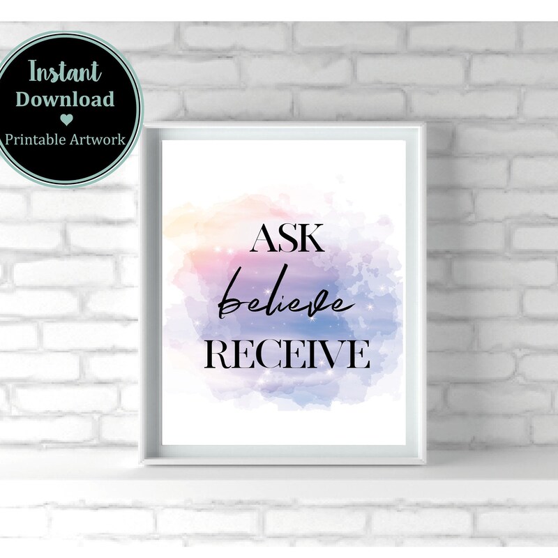 Ask Believe Receive - Etsy