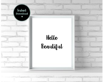 Hello Beautiful Print - Etsy