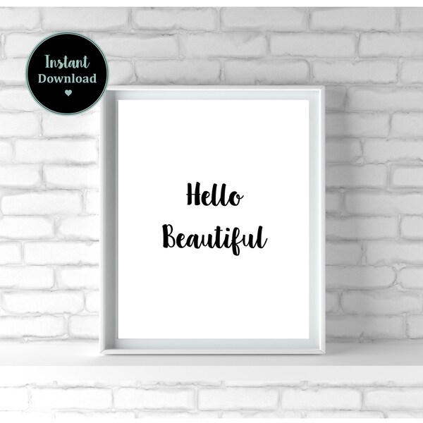 Hello Beautiful Print - Etsy