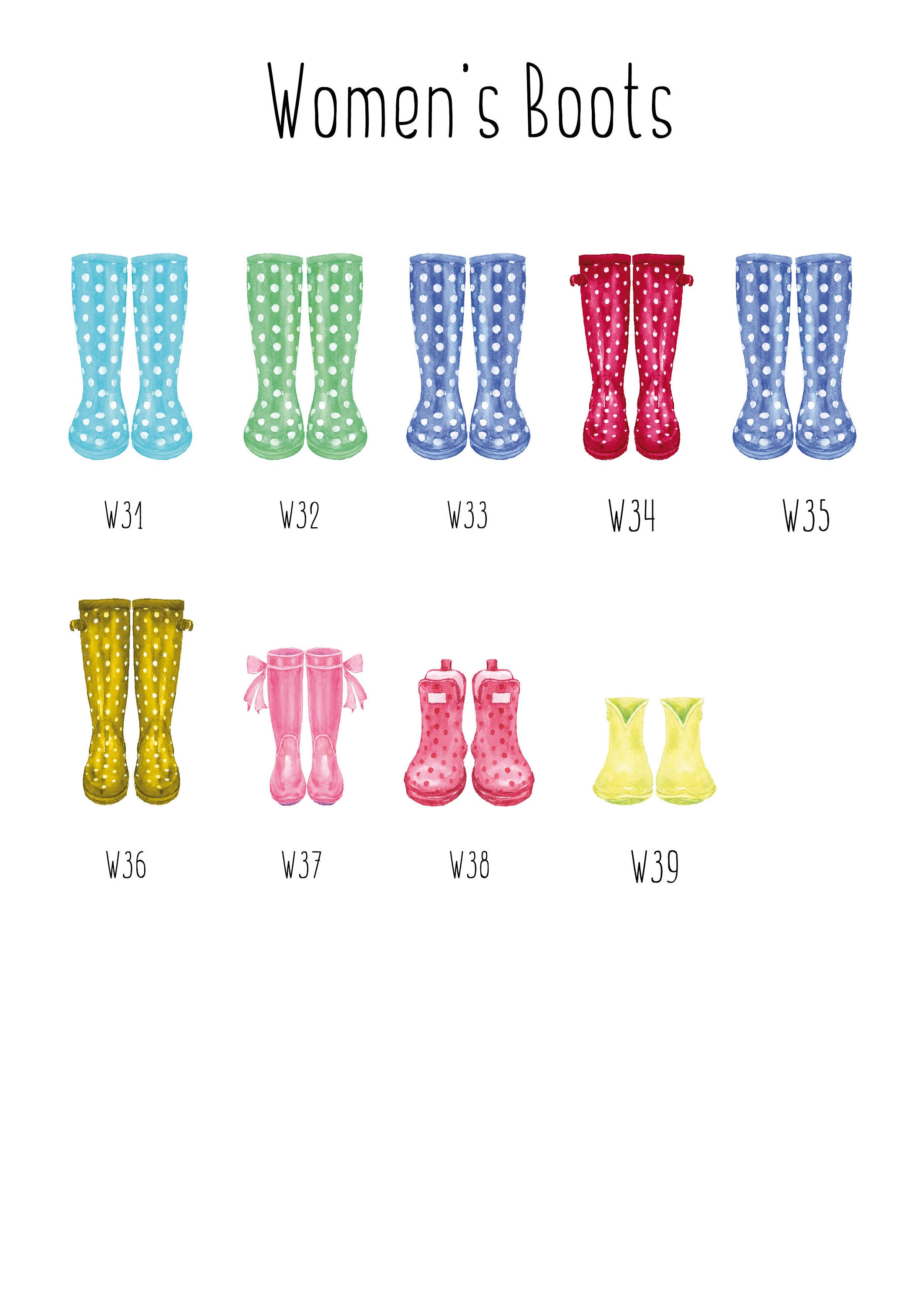 Family Welly Boot Print Custom Welly Boot Family - Etsy