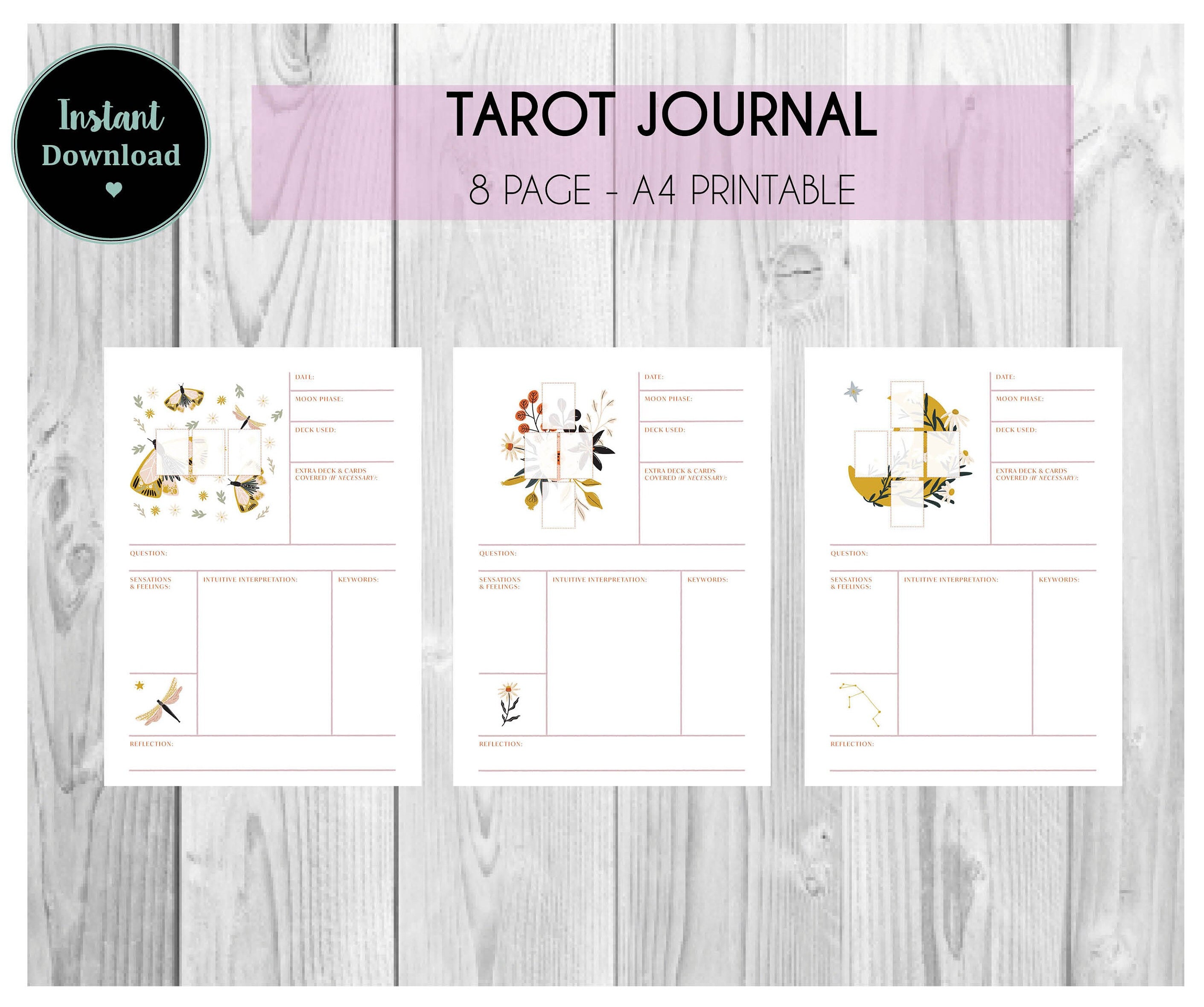 Tarot Journal Printable Tarot Bundle Digital Download | Etsy
