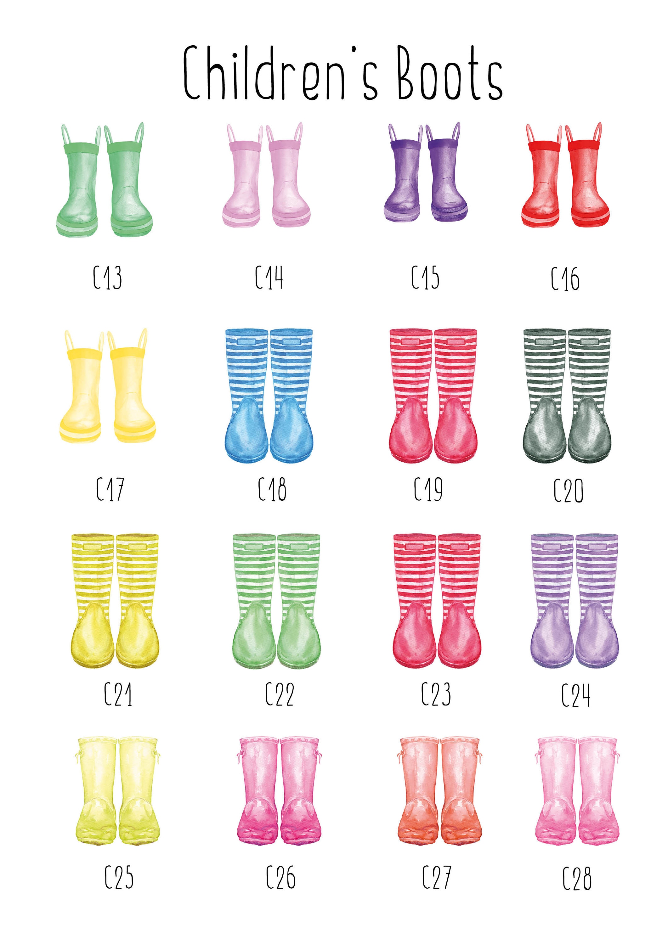 Family Welly Boot Print Custom Welly Boot Family - Etsy