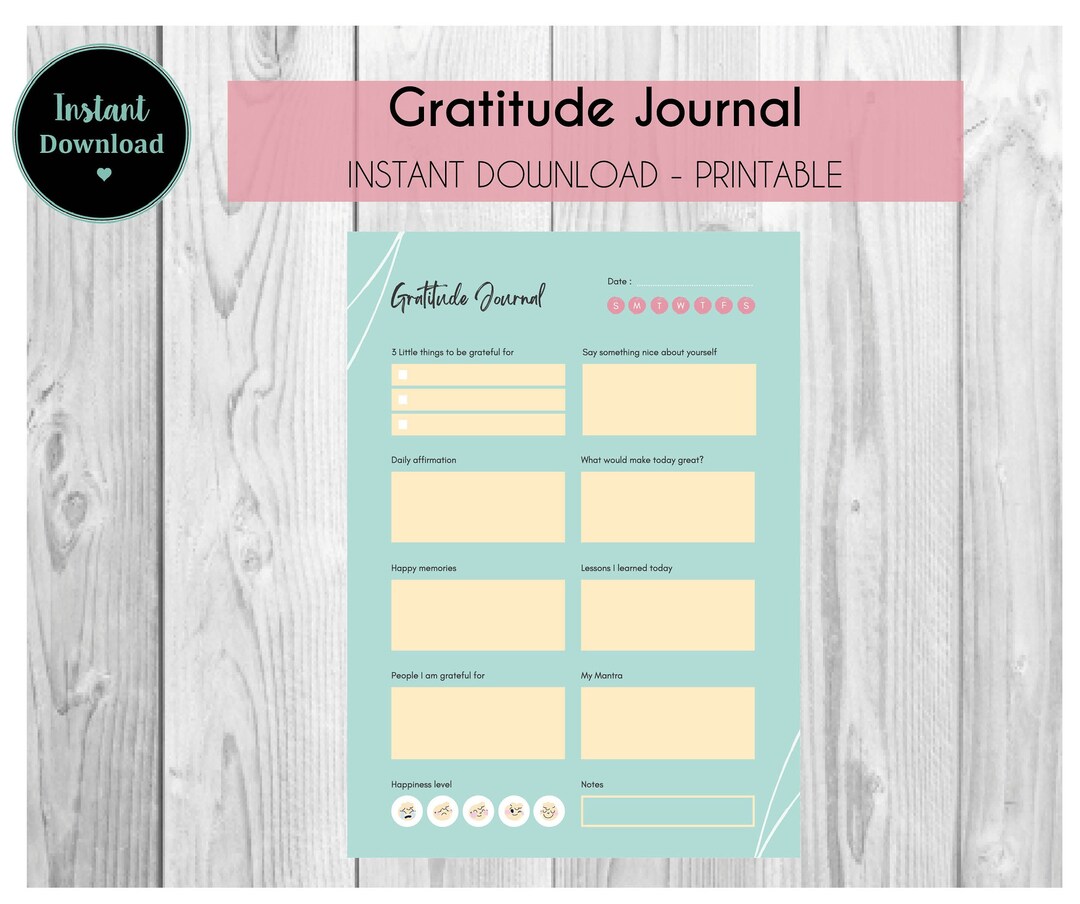 Gratitude - Mindset Journal | Printable Journalling for Growth ...