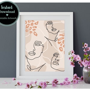 Female One Line Art - Minimalist Wall Art - Continuous Line Art - Women ...