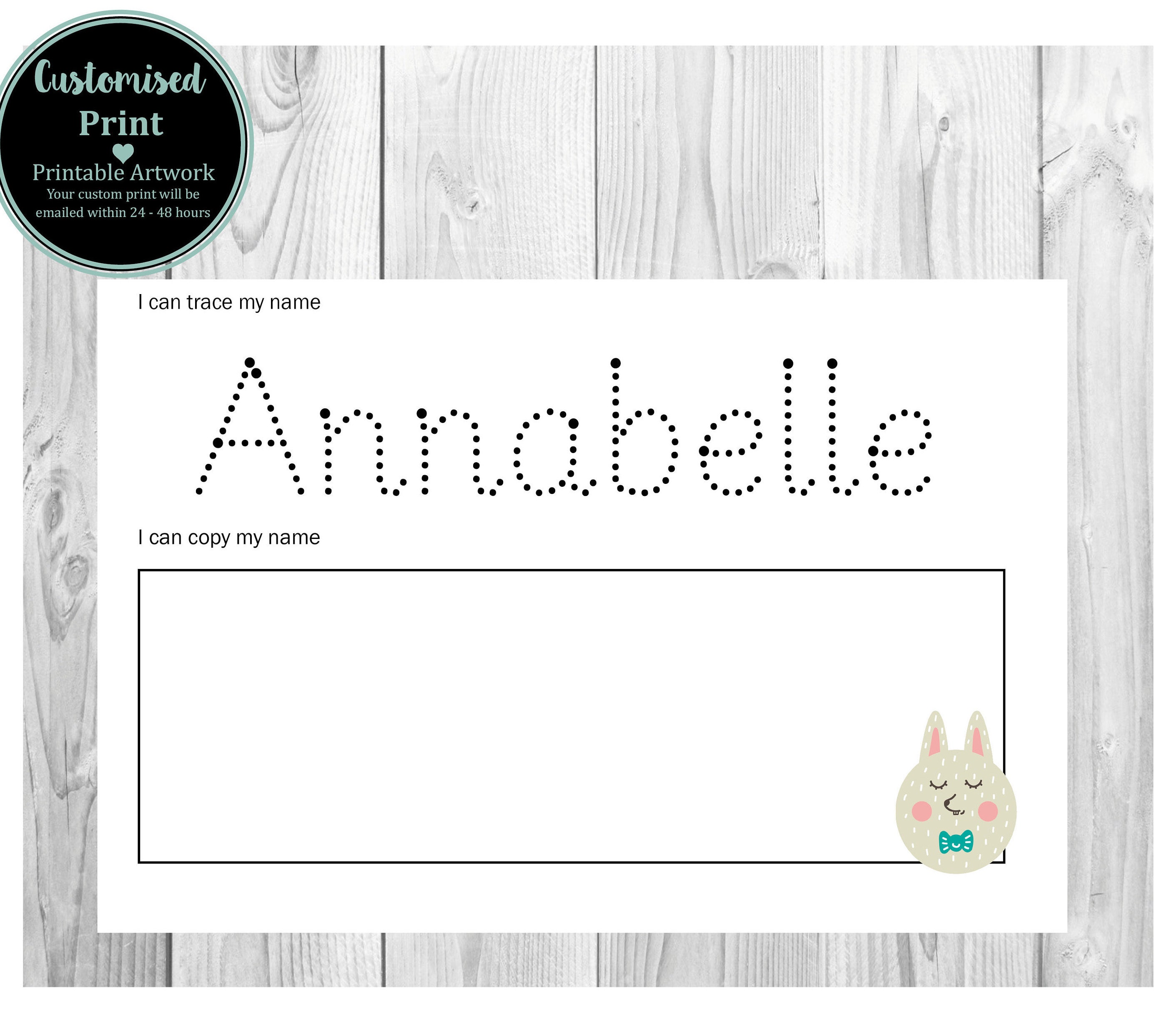 Customised name tracing worksheet plus alphabet sheets EYFS | Etsy