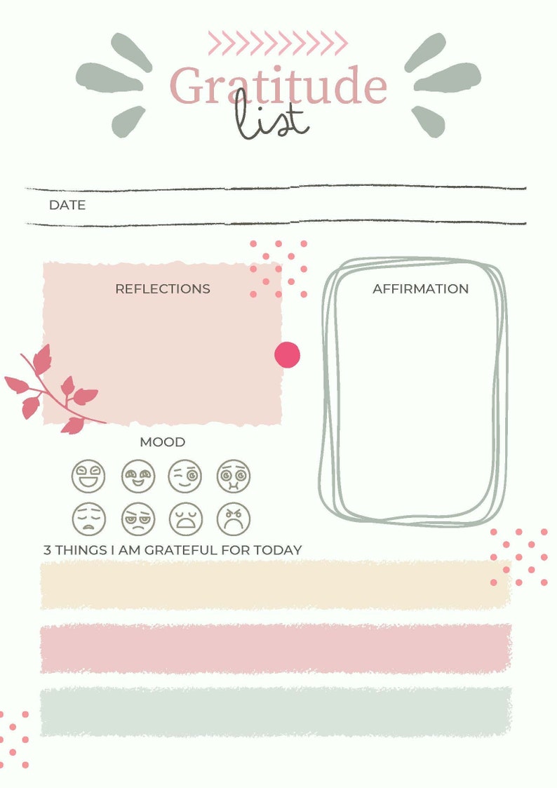 Gratitude Mindset Journal Printable Journalling for | Etsy