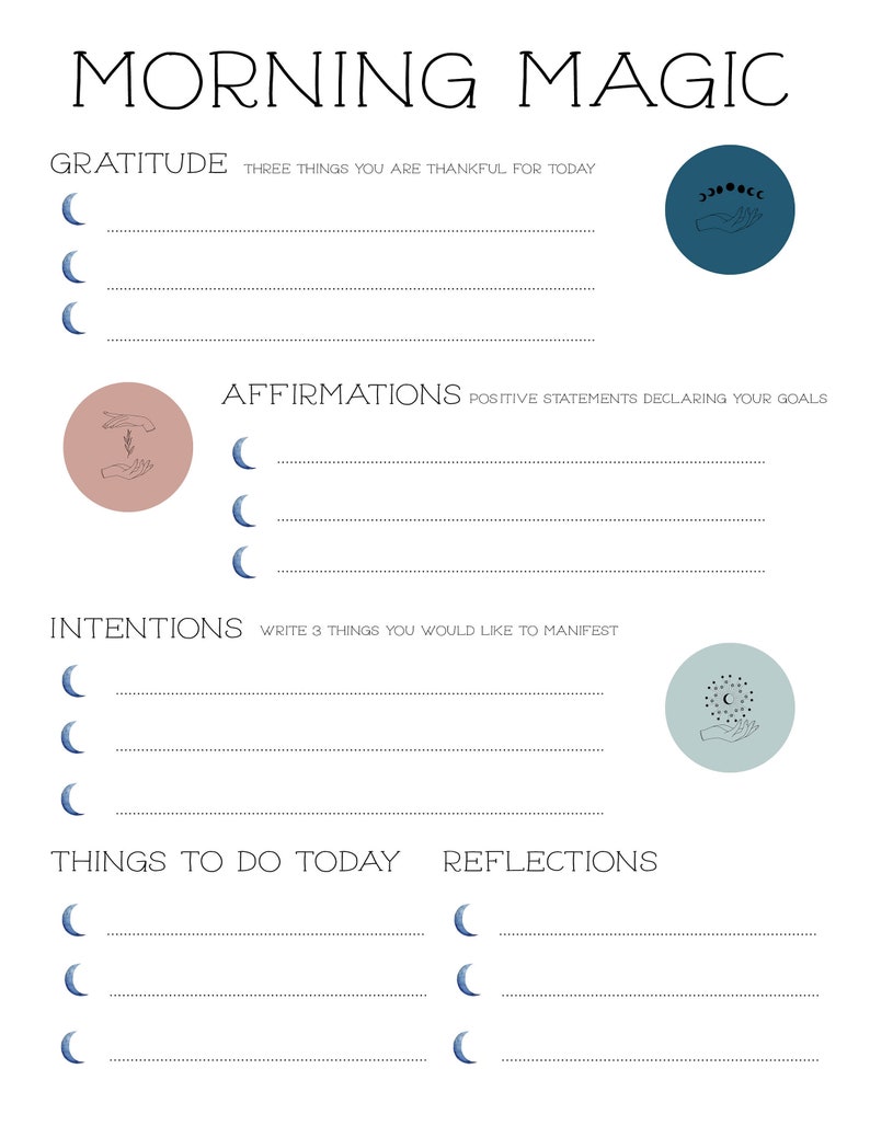 Morning Magic Mindset Journal Printable Journalling for - Etsy