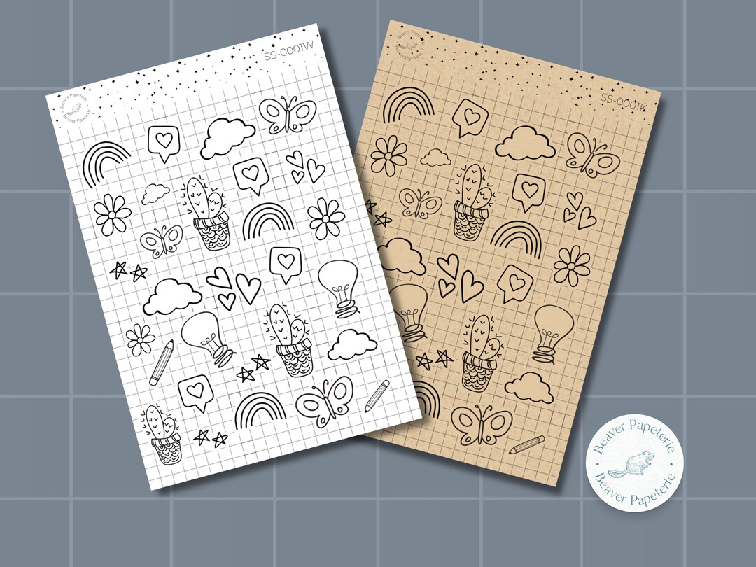 Doodle Icons Sticker Sheet for Bullet Journal & Planner Addicts Bujo ...