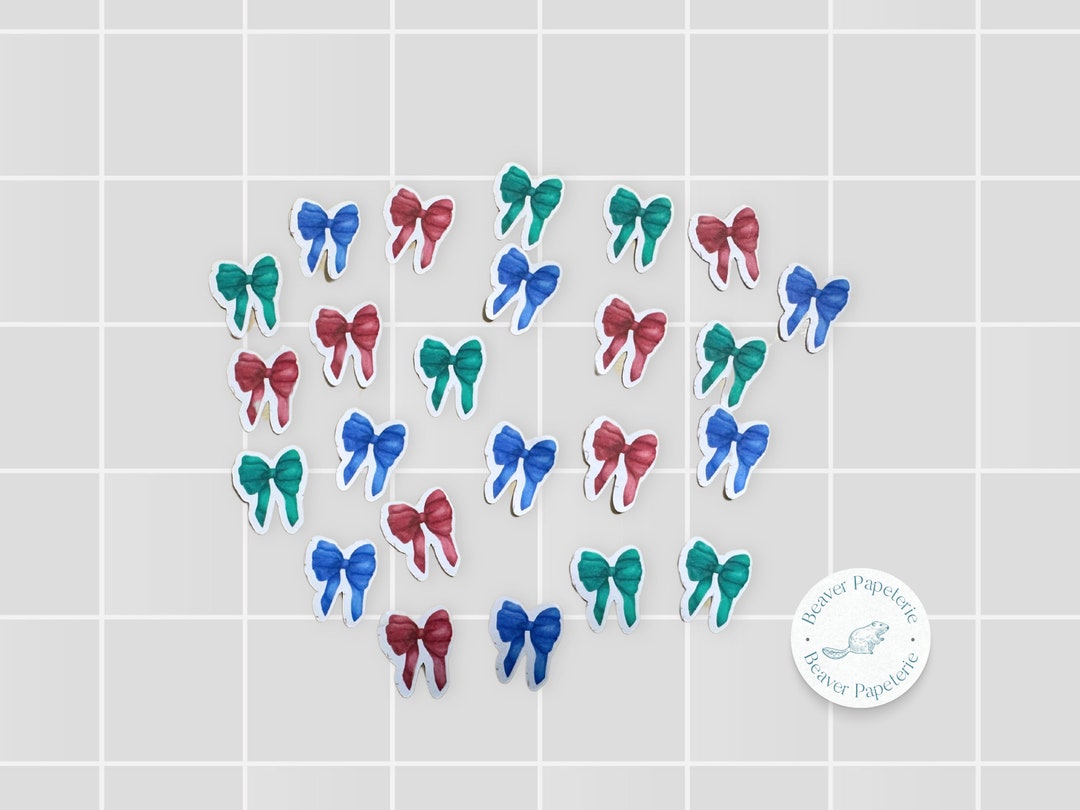 24 Mini Bow Stickers Pack Planner Stickers Journal Paper Stickers Phone ...