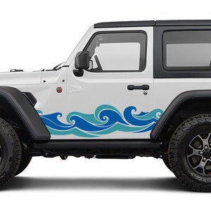 Two Tone Full Side Wave Decal (two Door) - Etsy