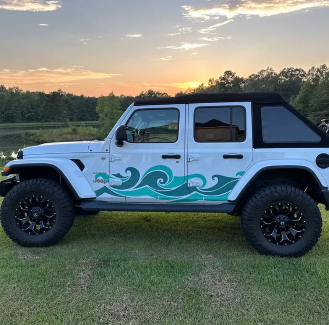 Two Tone Full Side Wave Decal - Etsy