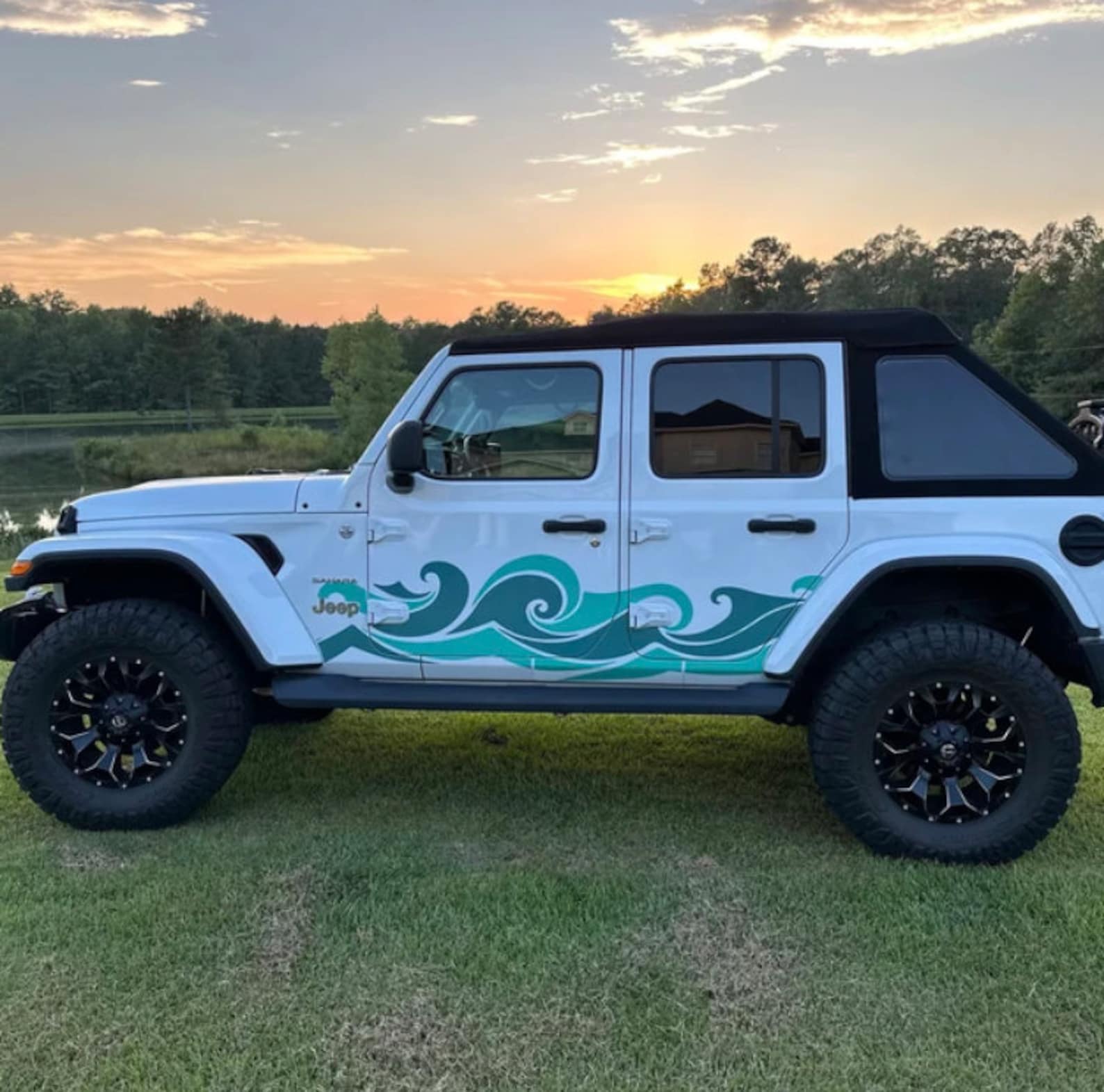 Two Tone Full Side Wave Decal - Etsy