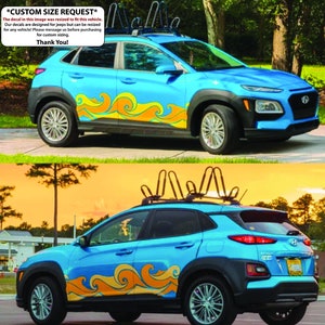 Two Tone Full Side Wave Decal - Etsy