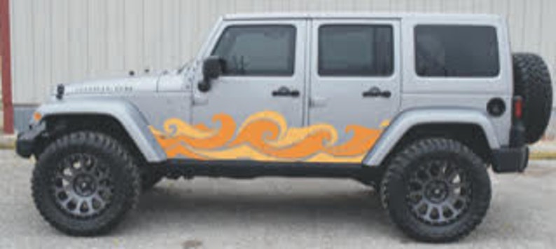 Two Tone Full Side Wave Decal - Etsy