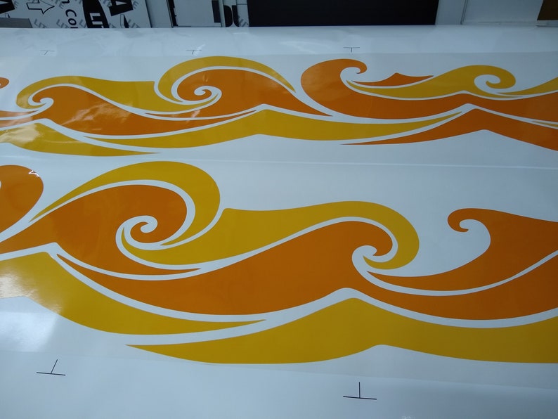 Two Tone Full Side Wave Decal - Etsy
