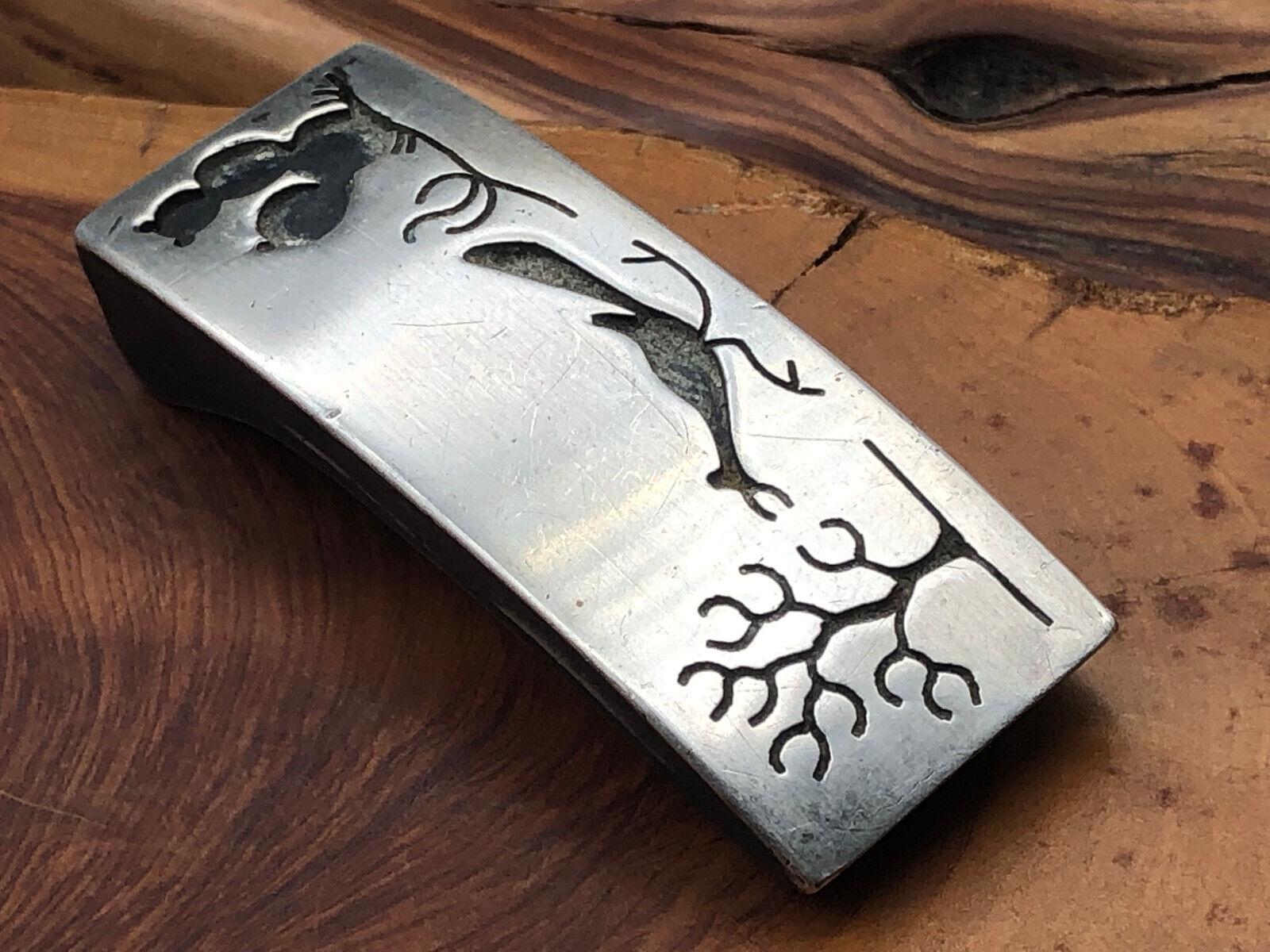 Vintage Old NATIVE AMERICAN HOPI Sterling Silver Overlay Slim Road ...
