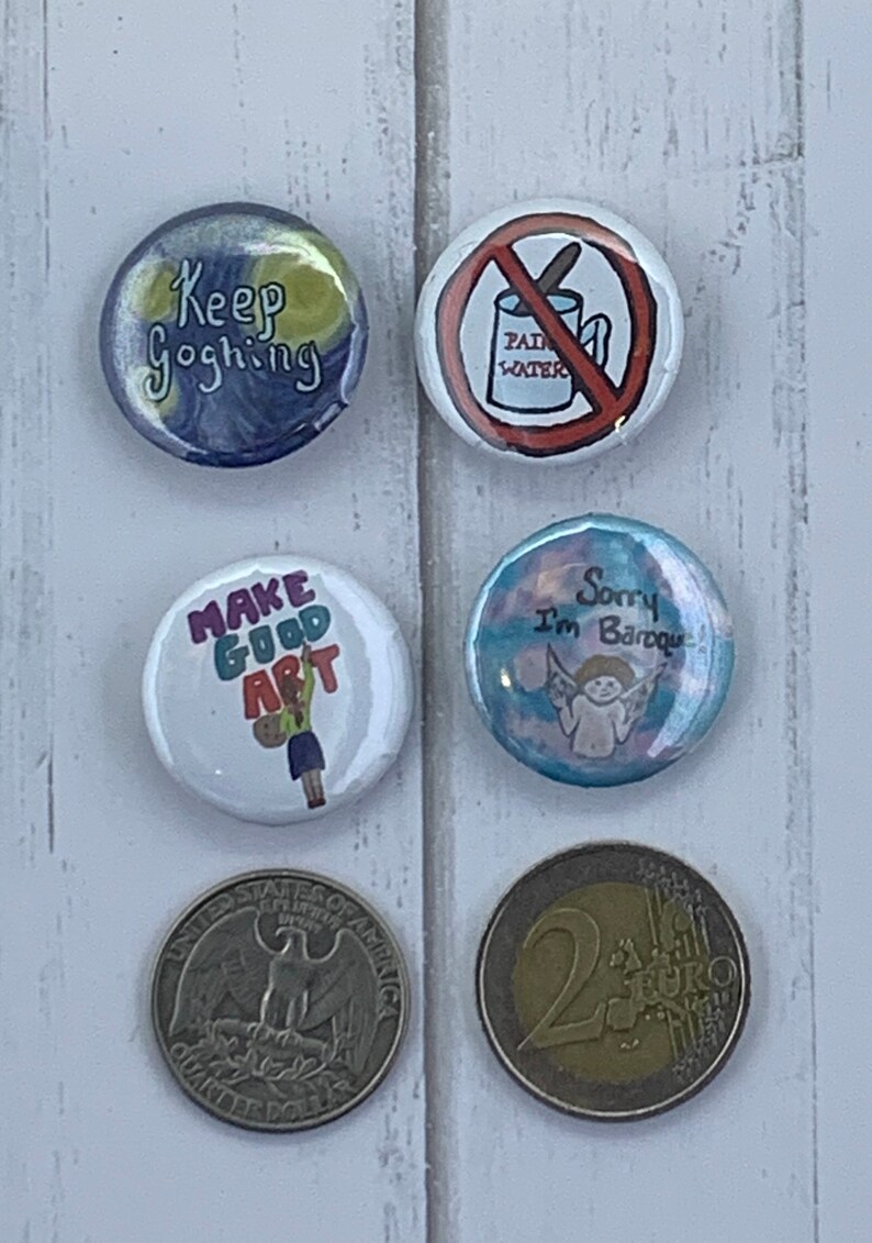 Artist Inspiration Set of 4 1 Inch Pin Back Buttons | Etsy