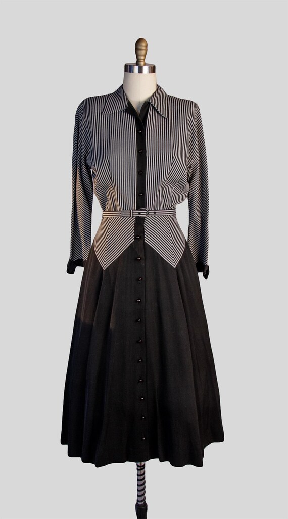 1940s Vintage Jon Michael Originals Black and Grey Lo… - Gem